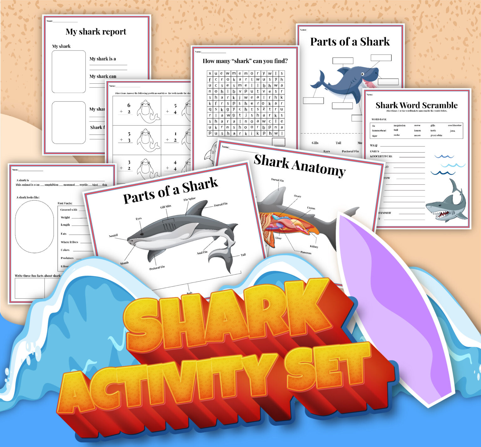 Shark Worksheets for Kids - Affordable Homeschooling