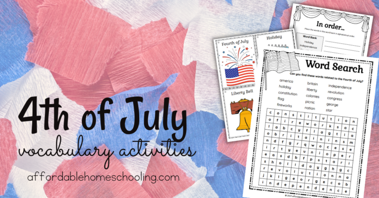 Free Printable 4th of July Vocabulary Practice Worksheets
