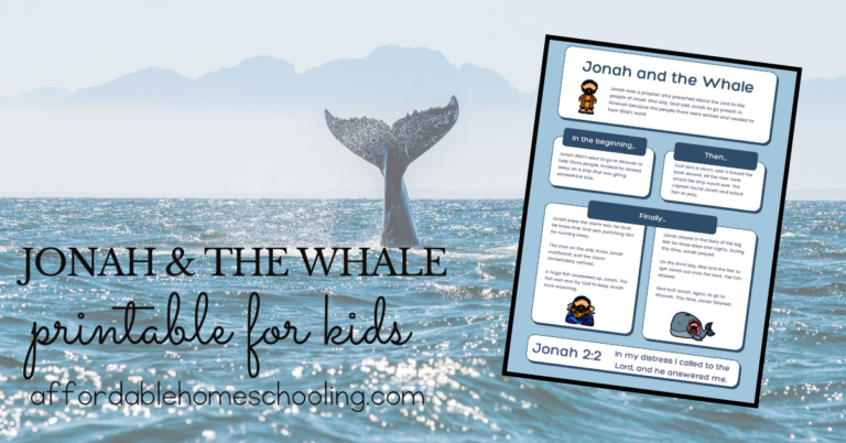 Free Jonah and the Whale Printable for Kids