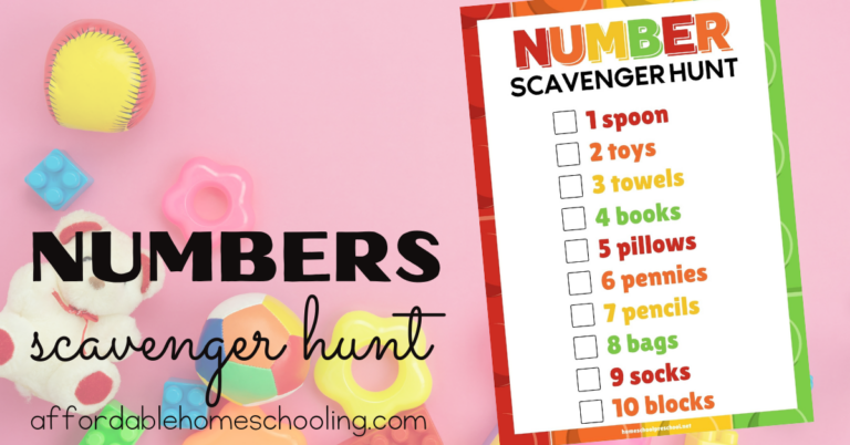 Free Printable Number Scavenger Hunt for Preschoolers
