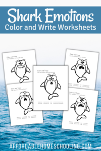 Free Printable Shark Emotions Color and Write Pages