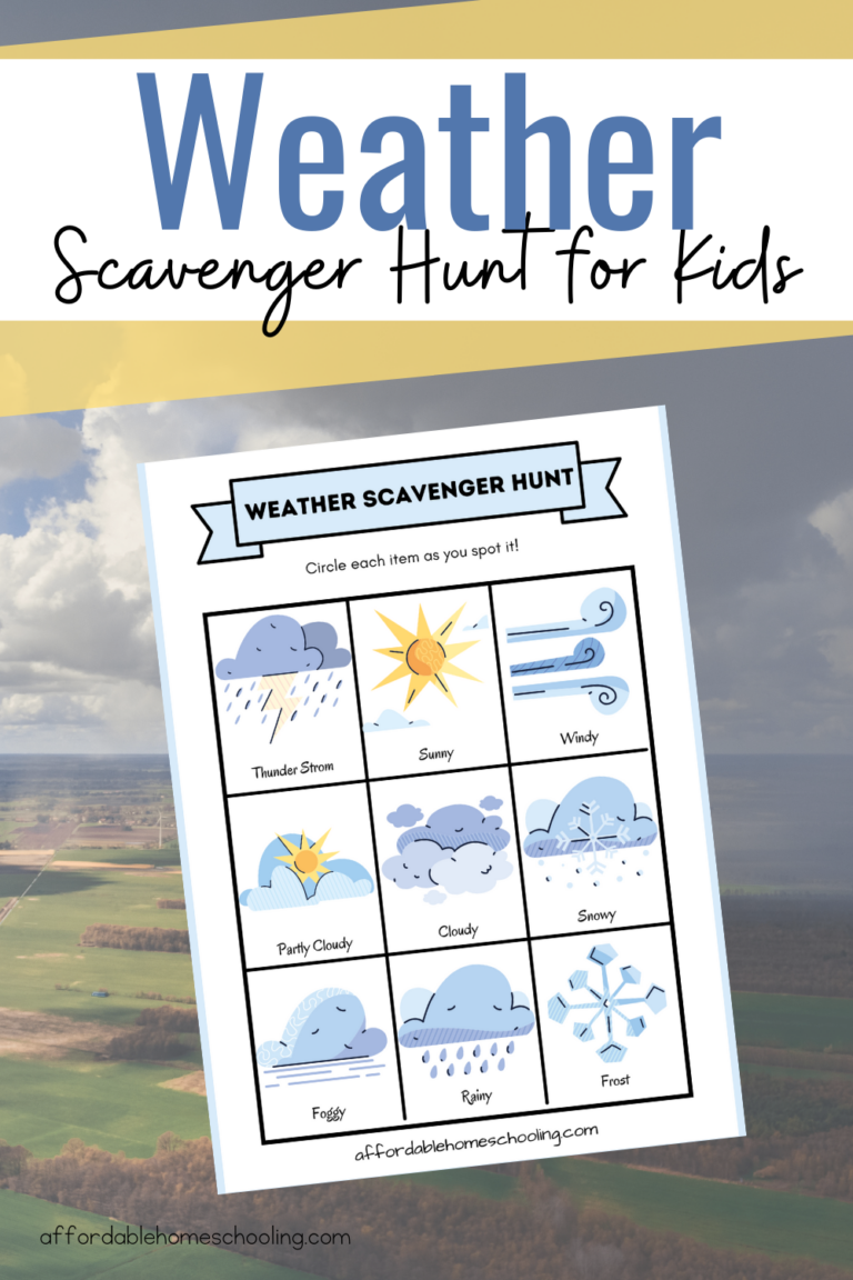 Free Printable Weather Scavenger Hunt for Preschoolers