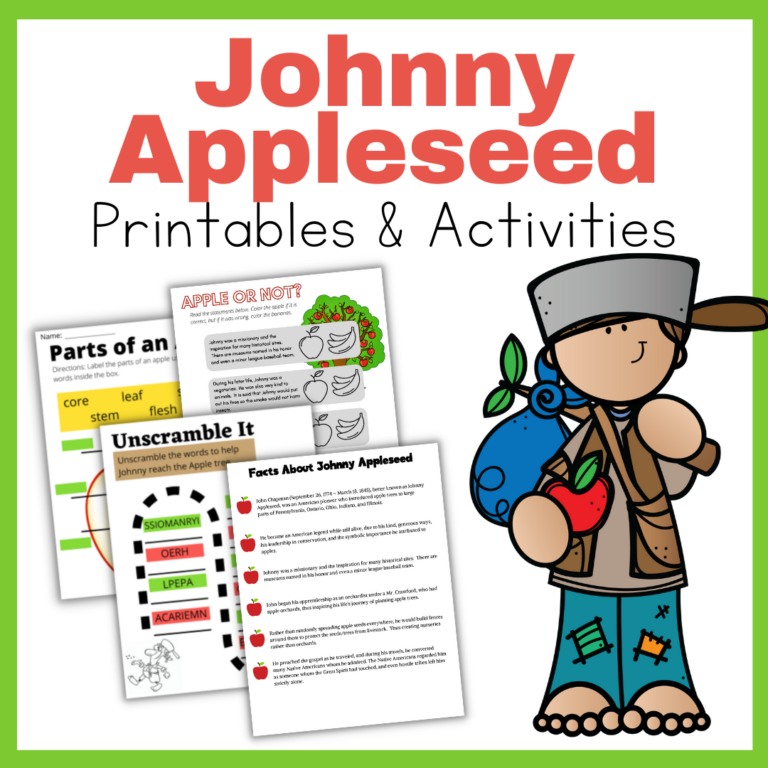 Johnny Appleseed Unit Study with Free Printables