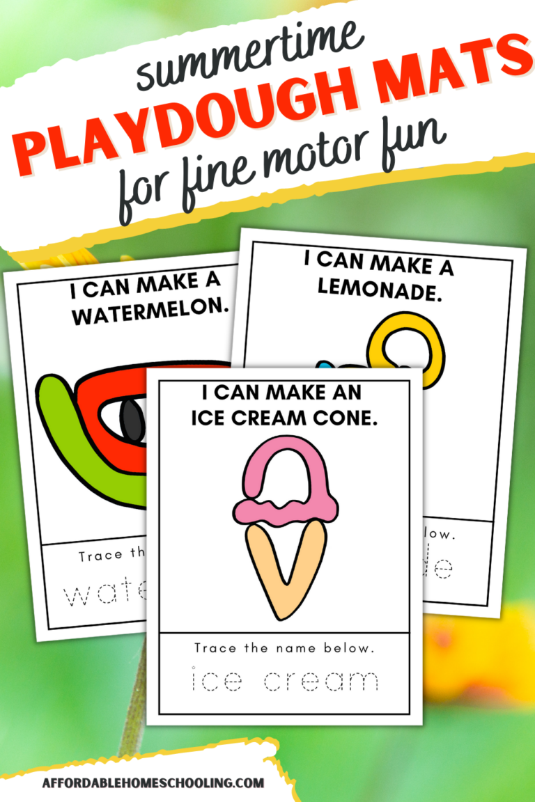 Printable Summer Playdough Mats for Fine Motor Fun