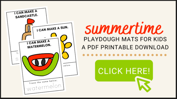 Printable Summer Playdough Mats for Fine Motor Fun