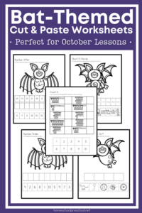 Free Printable Bat Cut and Paste Activities for Kindergarten