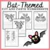 Free Printable Bat Cut and Paste Activities for Kindergarten