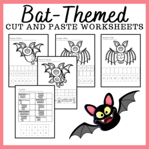 Free Printable Bat Cut and Paste Activities for Kindergarten