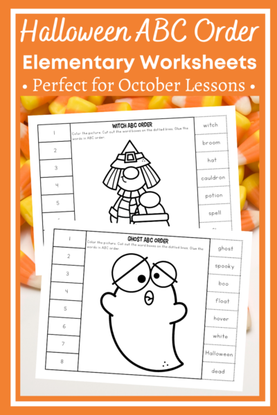 Free Halloween Cut and Paste ABC Order Worksheets
