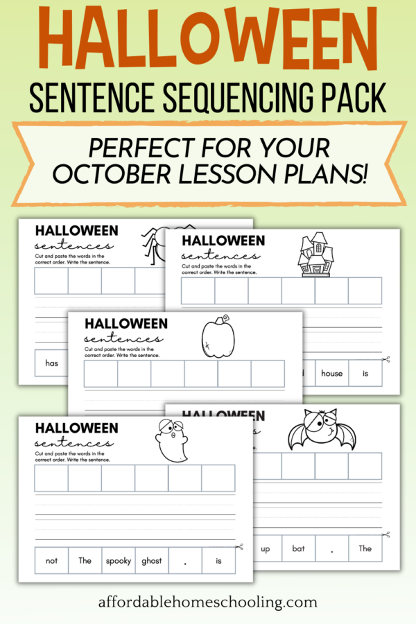 Printable Halloween Sentence Sequencing Worksheets
