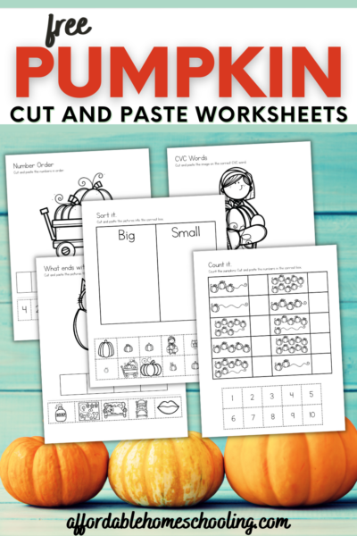 Free Printable Pumpkin Cut and Paste Worksheets | Affordable Homeschooling