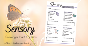Free Printable Sensory Nature Scavenger Hunt for Kids