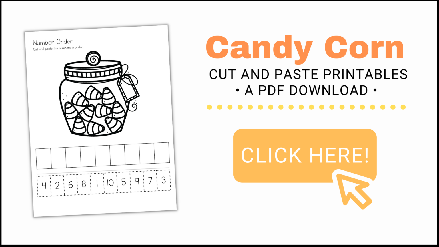 Free Printable Candy Corn Cut and Paste Worksheets