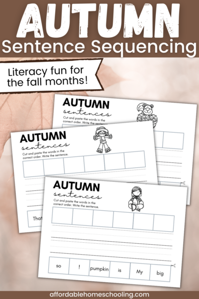 Free Printable Autumn Sentence Sequencing Worksheets