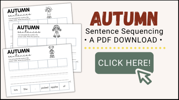 Free Printable Autumn Sentence Sequencing Worksheets