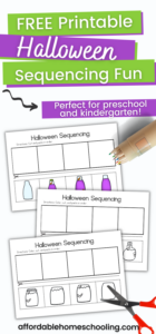 Free Printable 4-Part Halloween Sequencing Worksheets