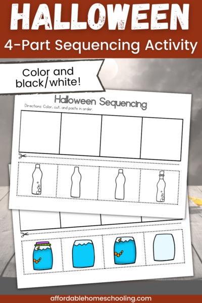 Free Printable 4-Part Halloween Sequencing Worksheets
