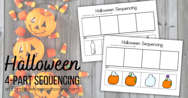 Free Printable 4-Part Halloween Sequencing Worksheets