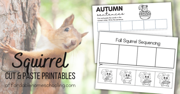 Free Squirrel Cut and Paste Printables for PreK/Kindergarten