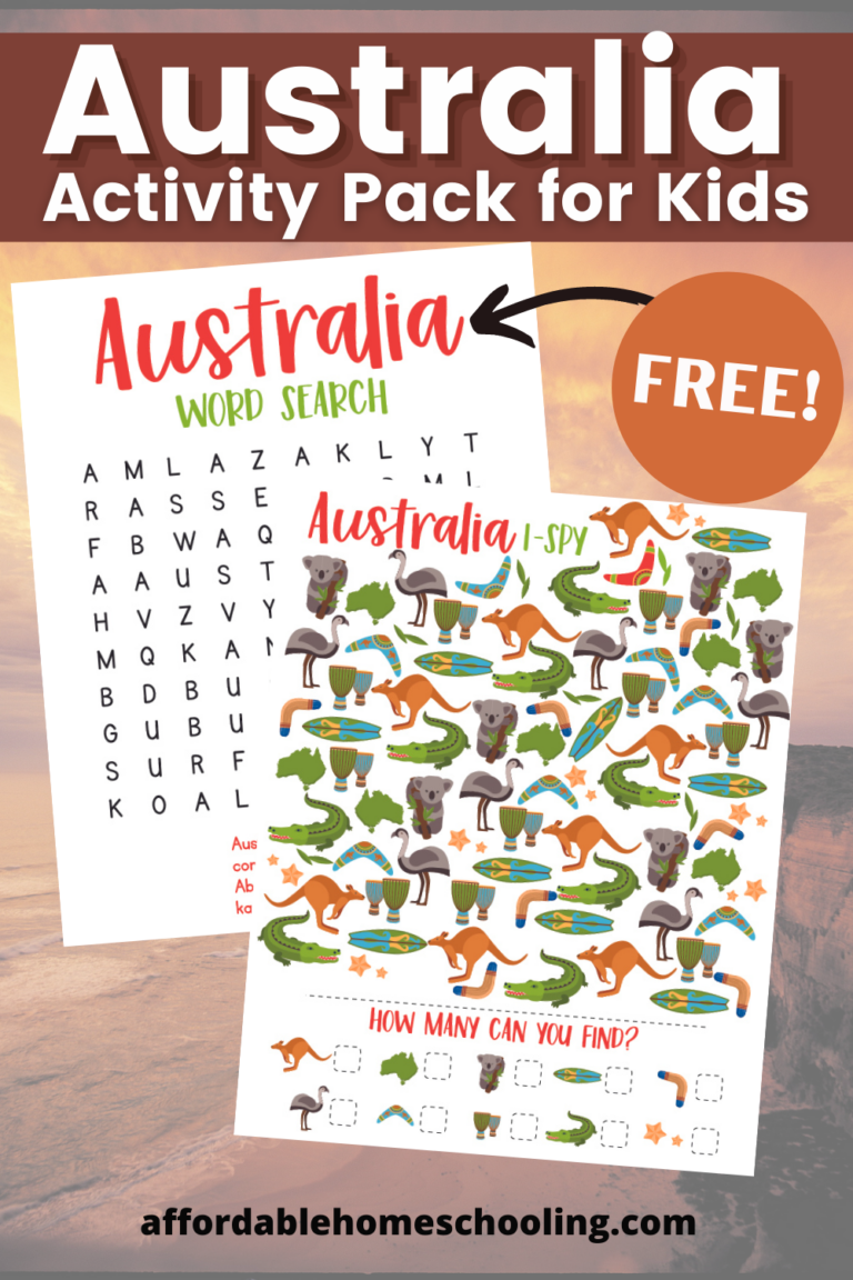Free Printable Australia Activities for Kids Ages 3-10