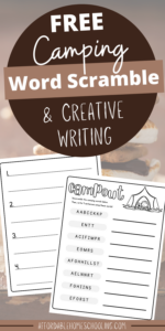 Free Printable Camping Word Scramble Activity Pages