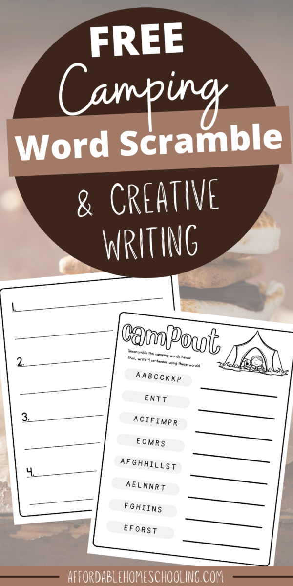 Free Printable Camping Word Scramble Activity Pages
