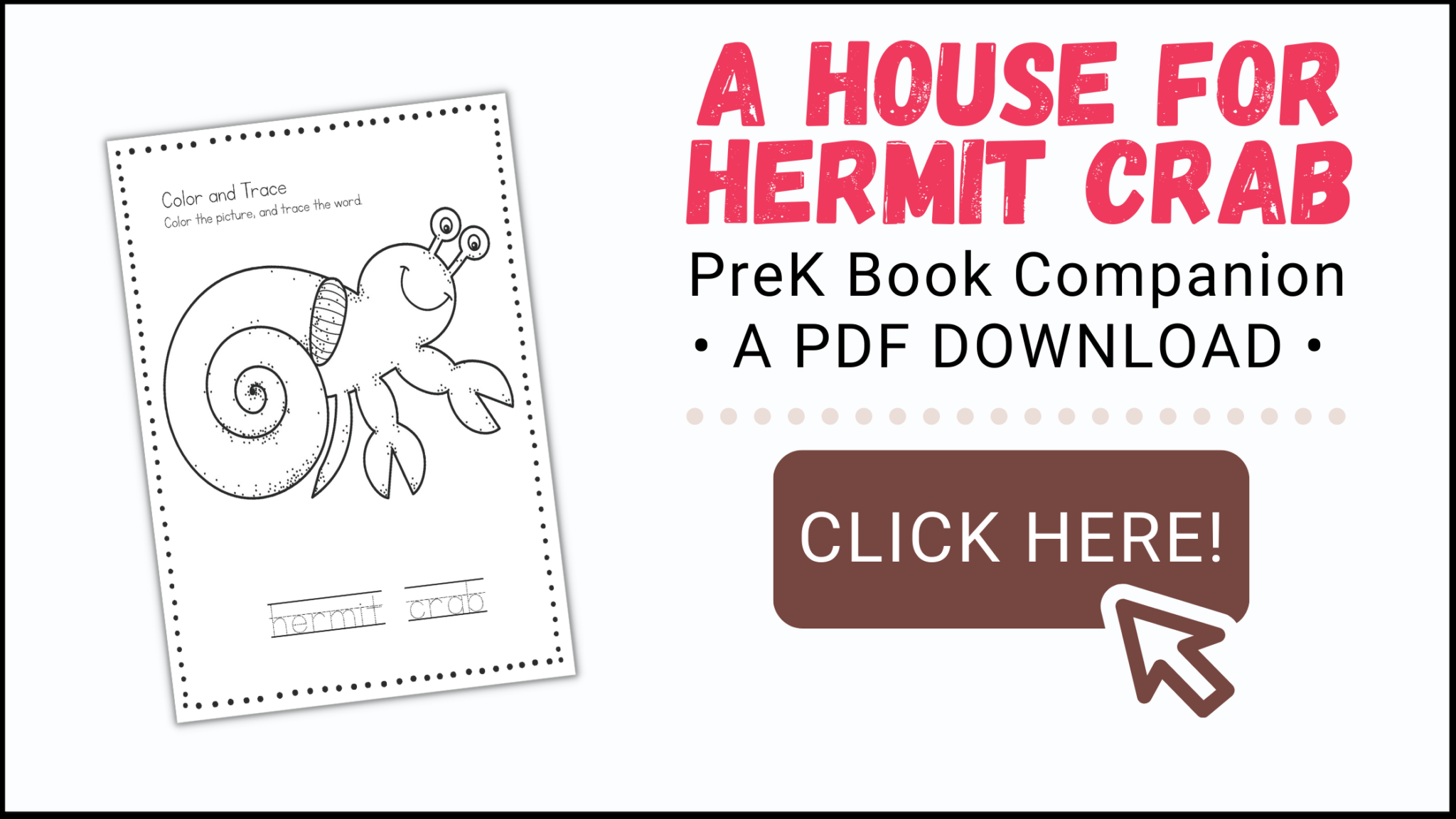 A House for Hermit Crab Worksheets for Preschool