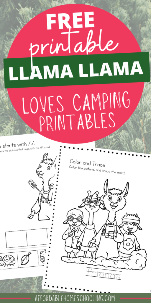 Free Llama Llama Loves Camping Printables for PreK/K