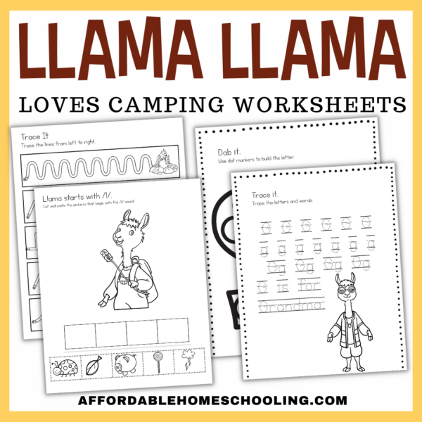 Free Llama Llama Loves Camping Printables for PreK/K