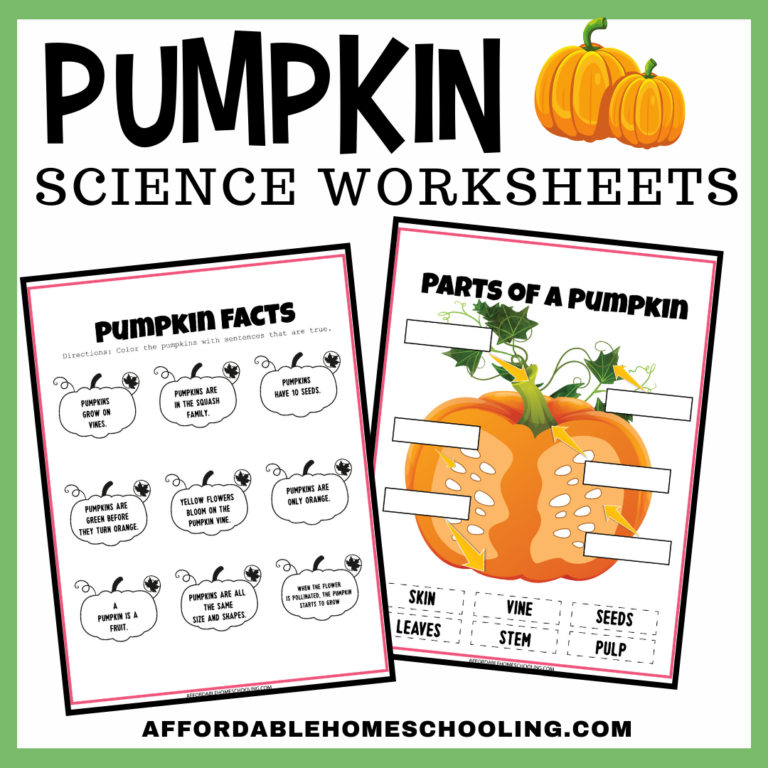 Free Printable Pumpkin Science Worksheets for Kids