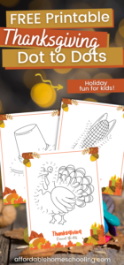 Free Thanksgiving Dot to Dot Printables for Kids