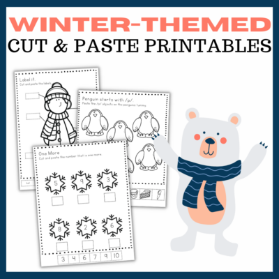 Free Winter Cut and Paste Printables for Kindergarten