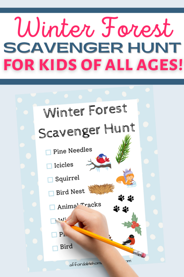 Free Winter Forest Scavenger Hunt Printable for Kids