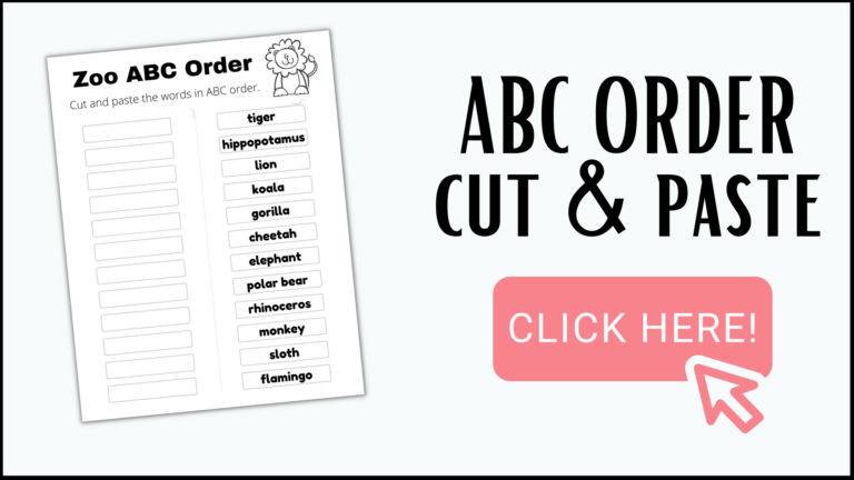 Free Printable ABC Order Cut and Paste Worksheets