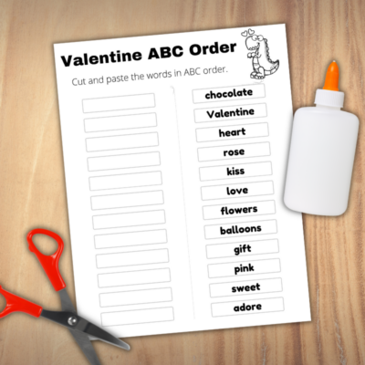 Free Printable ABC Order Cut and Paste Worksheets