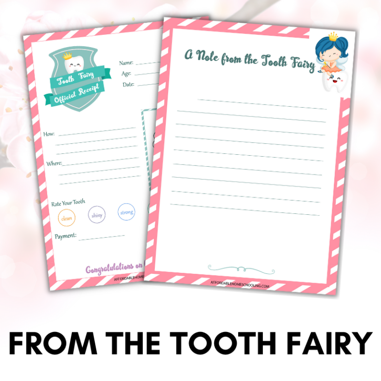 Free Dental Health Printables and Tooth Fairy Keepsakes
