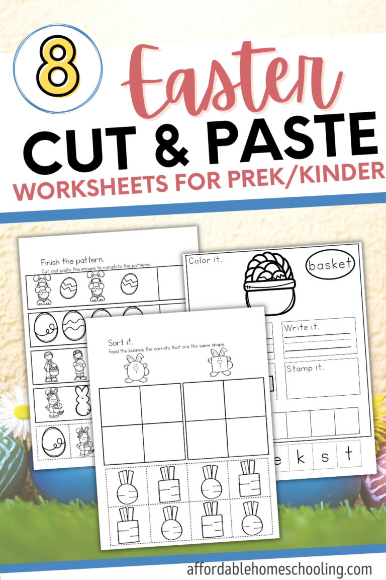 Easter Cut and Paste Worksheets - Affordable Homeschooling