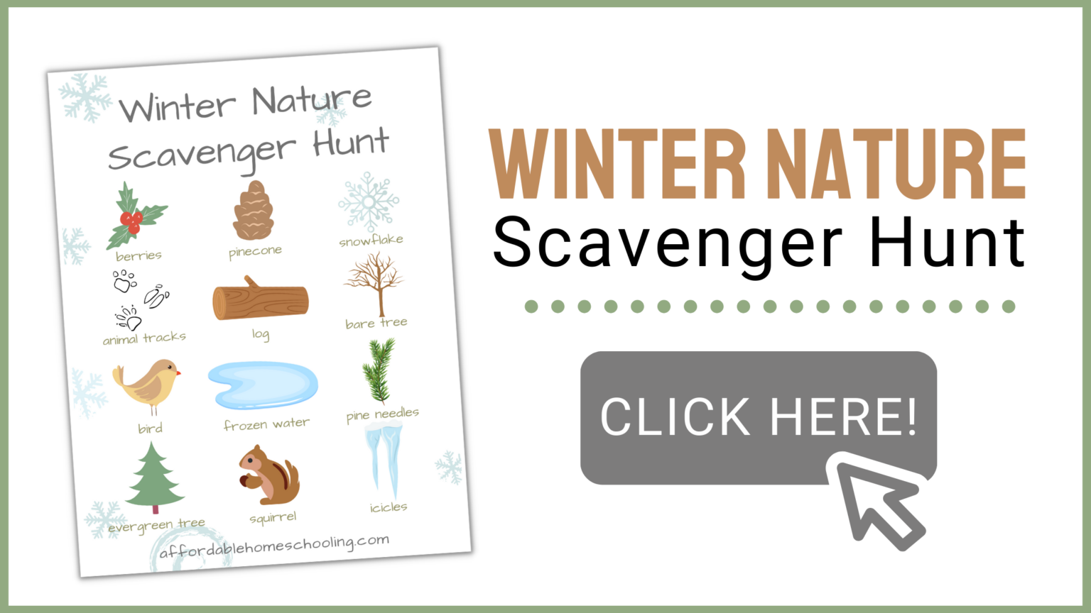 Free Printable Winter Nature Scavenger Hunt
