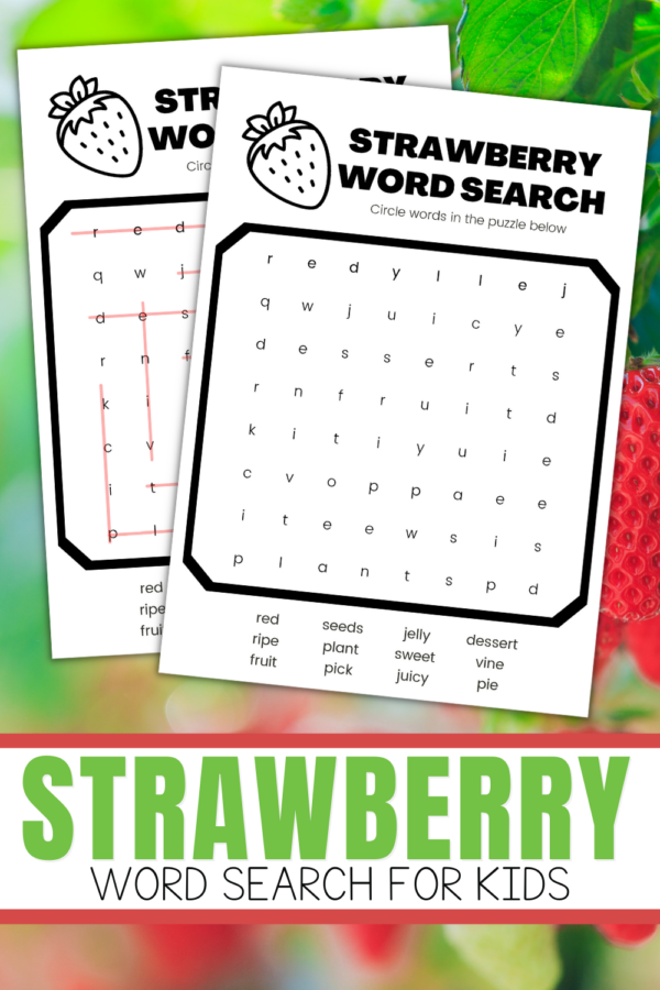 Free Printable Strawberry Word Search