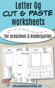 Letter G Cut and Paste Worksheets