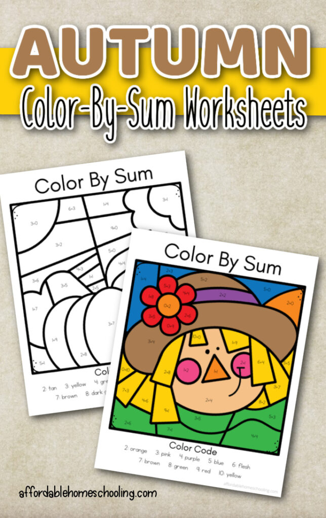 Free Printable Fall Math Worksheets | Color By Sum