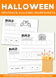 Free Printable Halloween Sentence Building Worksheets