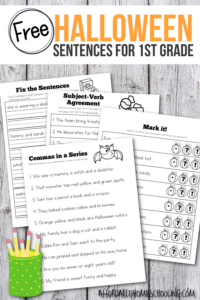 Free Printable Halloween Sentences for First Grade