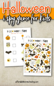 Free Halloween I Spy Printable Game