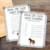 Free Printable Horse Life Cycle for Kids