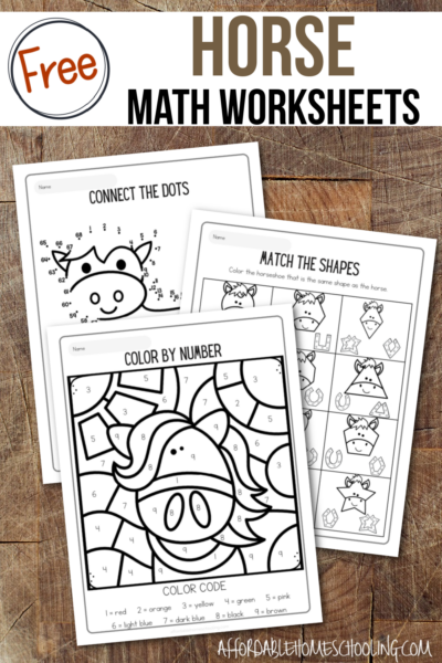 Free Printable Horse Math Worksheets for Preschool | Affordable ...