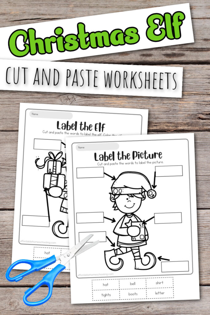 Free Printable Elf Cut and Paste Worksheets