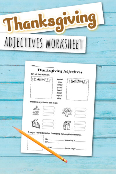 Free Printable Thanksgiving Adjectives Worksheet
