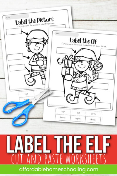 Free Printable Elf Cut and Paste Worksheets