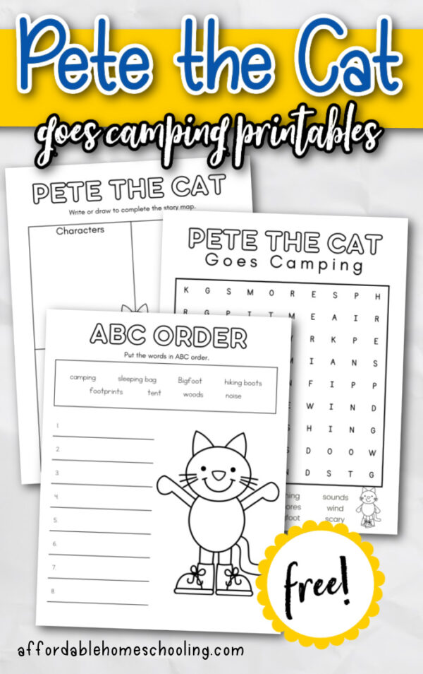 Pete the Cat Goes Camping Activities for Kids